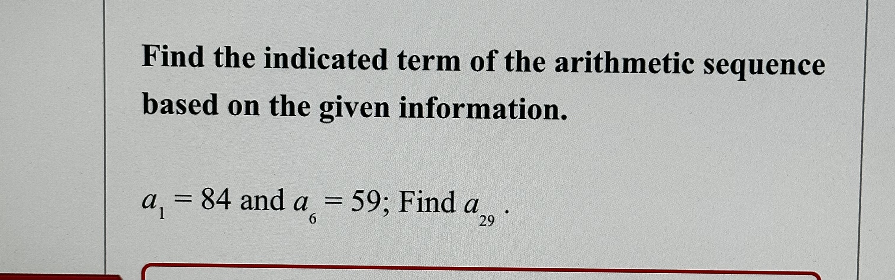 Solved Find the indicated term of the arithmetic | Chegg.com