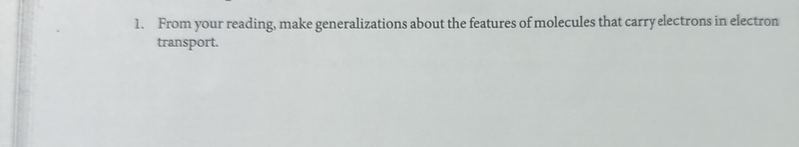 Solved From your reading, make generalizations about the | Chegg.com