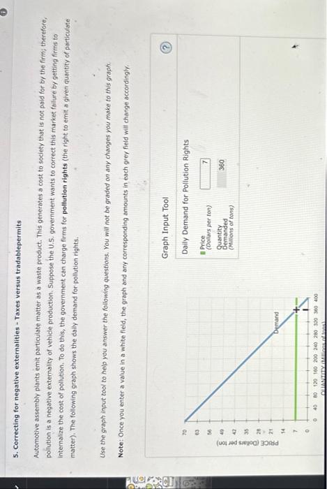 Solved 5. Correcting for negative externalities - Taxes | Chegg.com