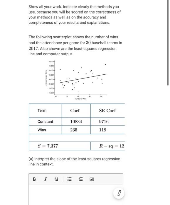 Solved Show all your work. Indicate clearly the methods you | Chegg.com