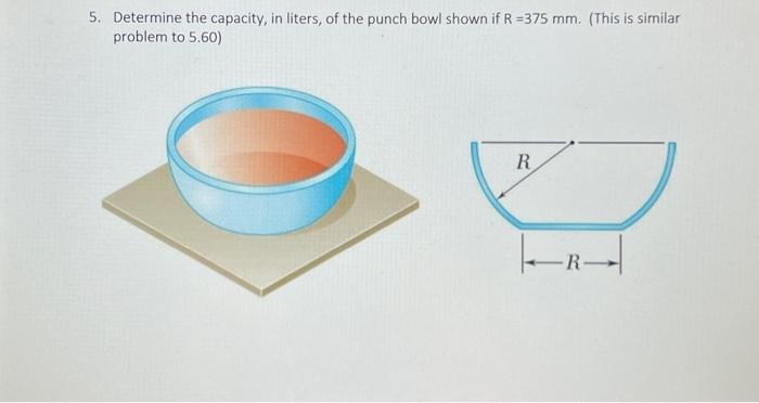 Solved 5. Determine the capacity, in liters, of the punch | Chegg.com