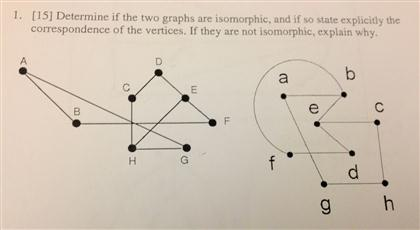 Solved Determine if the two graphs are isomorphic, and if so | Chegg.com