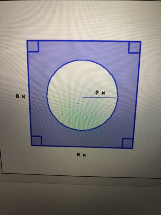 Solved the square below has side 8x. find the area of the | Chegg.com