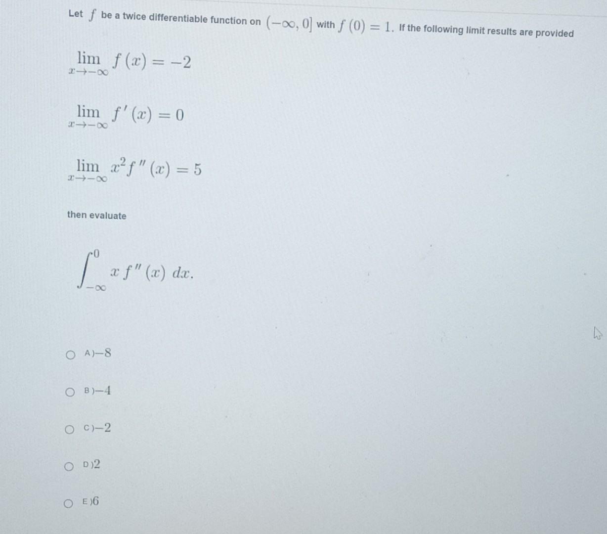 Solved Let F Be A Twice Differentiable Function On −∞ 0]