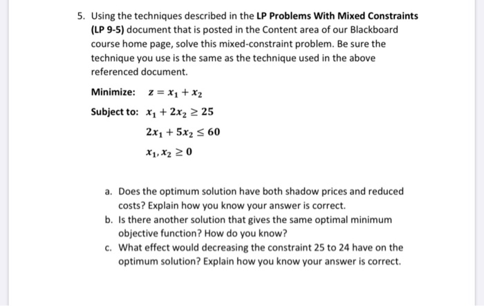 Solved 1. Solve this Linear Program by hand using the | Chegg.com
