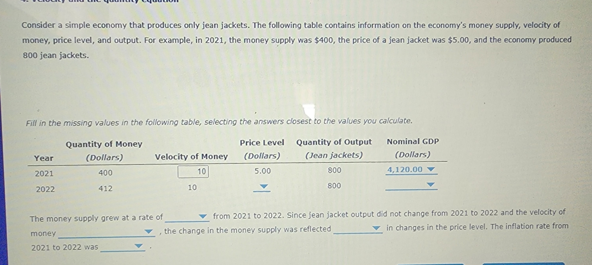 Solved Consider a simple economy that produces only jean | Chegg.com Solved Consider a simple economy that produces only jean | Chegg.com