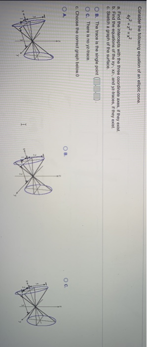 Solved Consider the following equation of an elliptic cone. | Chegg.com
