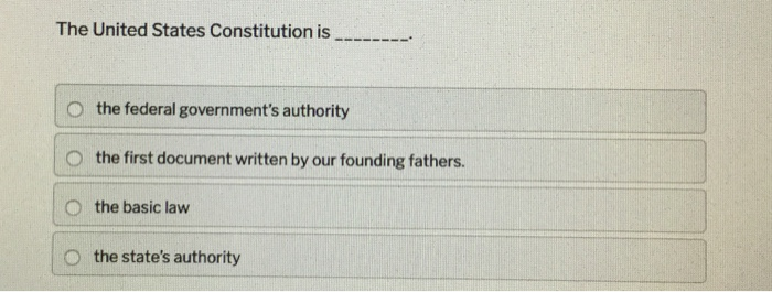 Solved The United States Constitution is the federal | Chegg.com