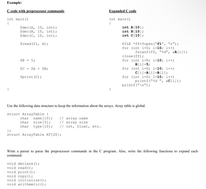 Solved In this project you will implement a preprocessor to | Chegg.com