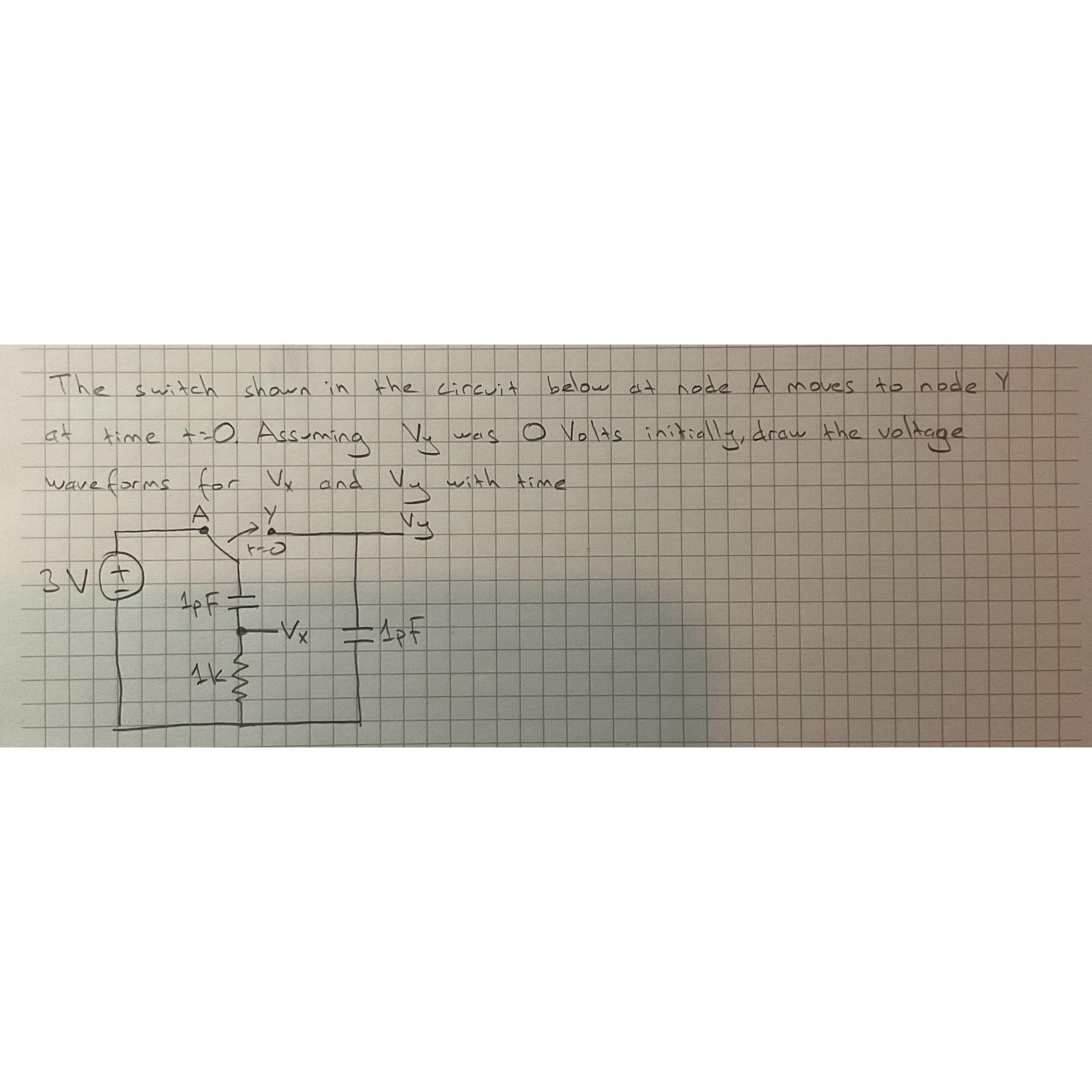 Solved The switch shown in the circuit below at node A moves | Chegg.com