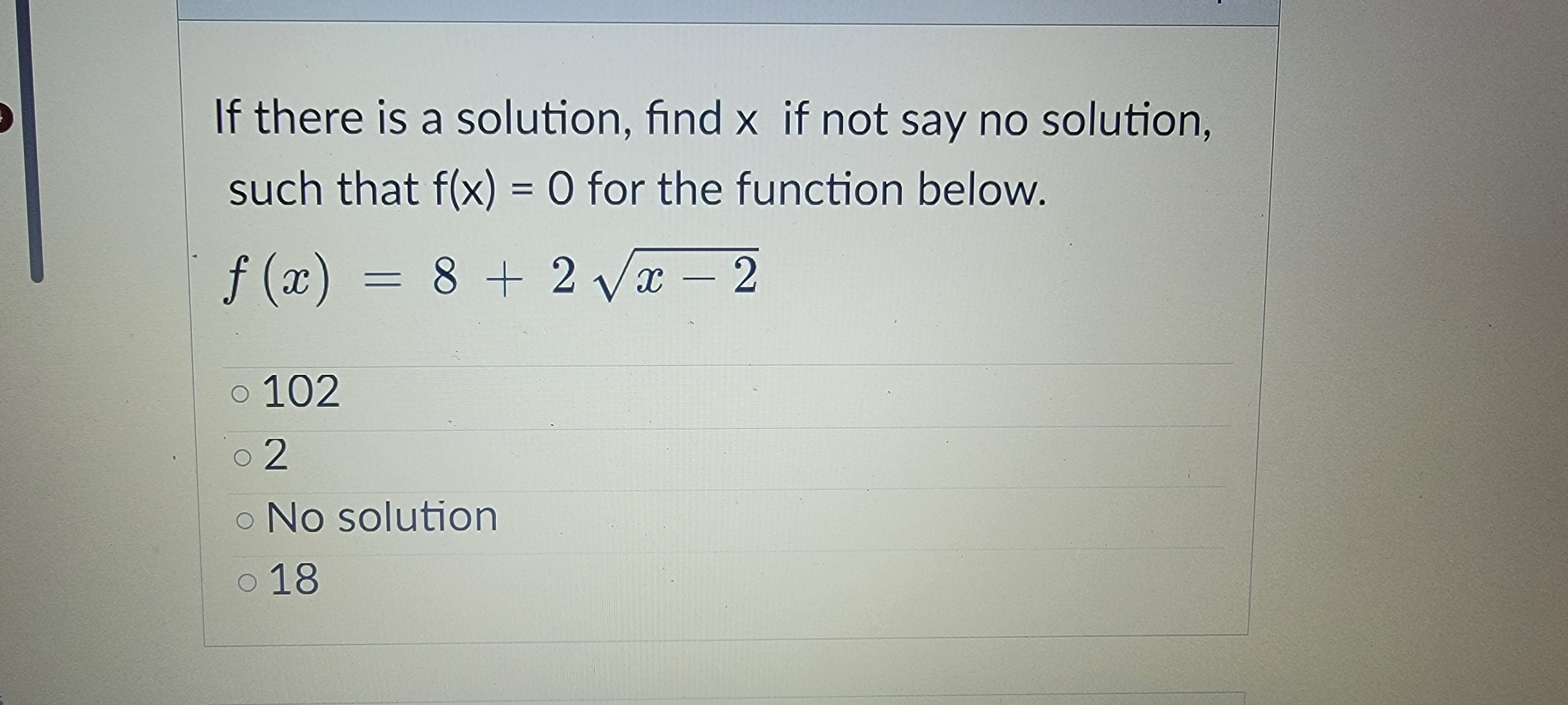 Solved If there is a solution, find x ﻿if not say no | Chegg.com