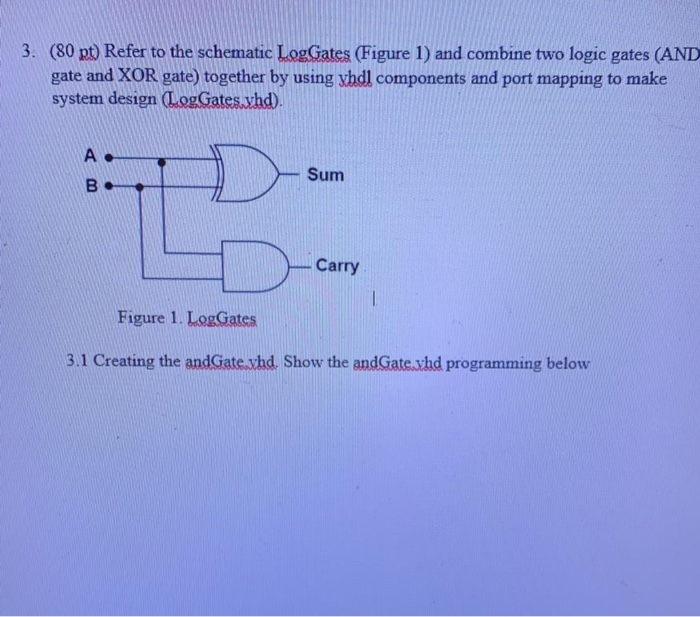 Solved 3. (80 pt) Refer to the schematic LogGates (Figure 1) | Chegg.com