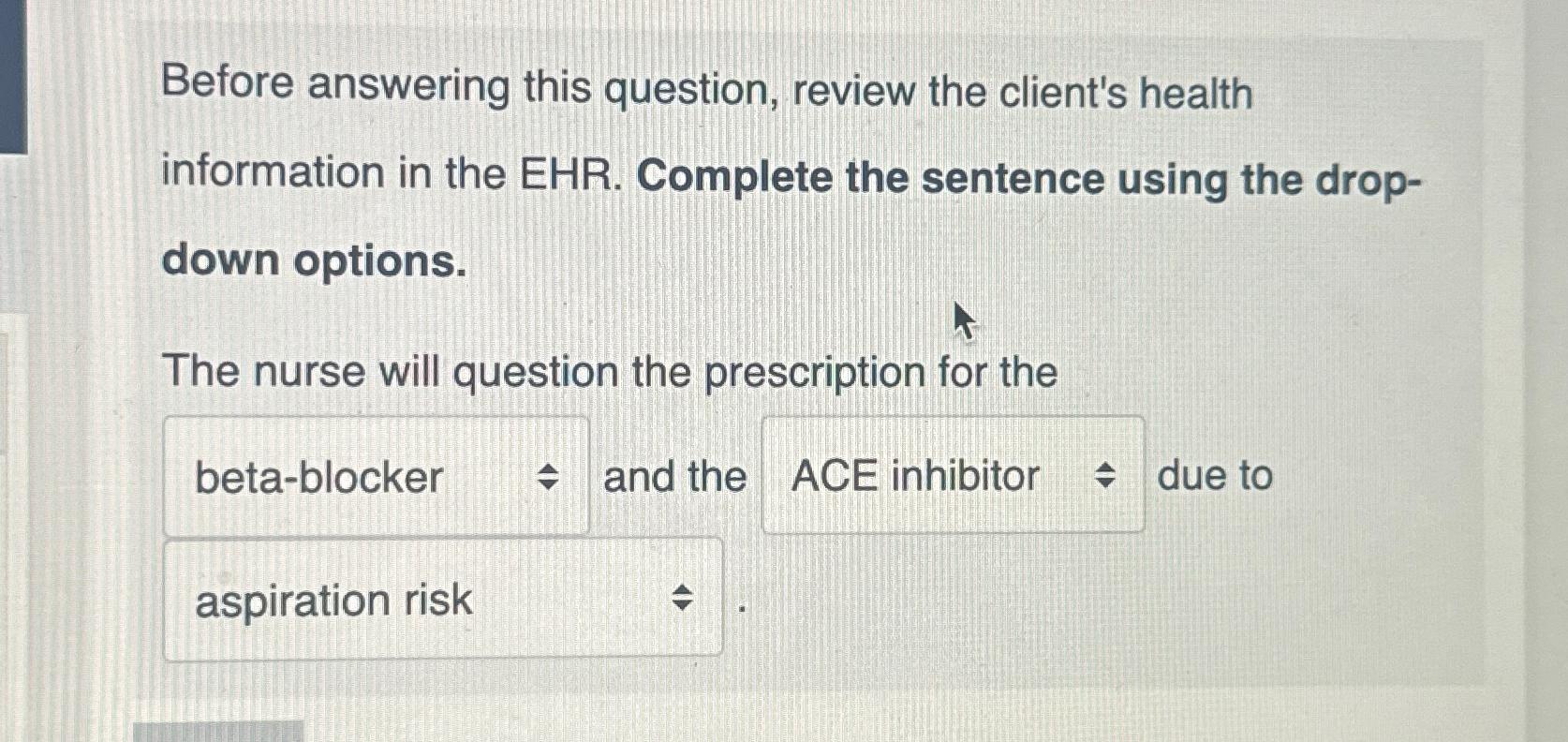Solved Before answering this question, review the client's | Chegg.com