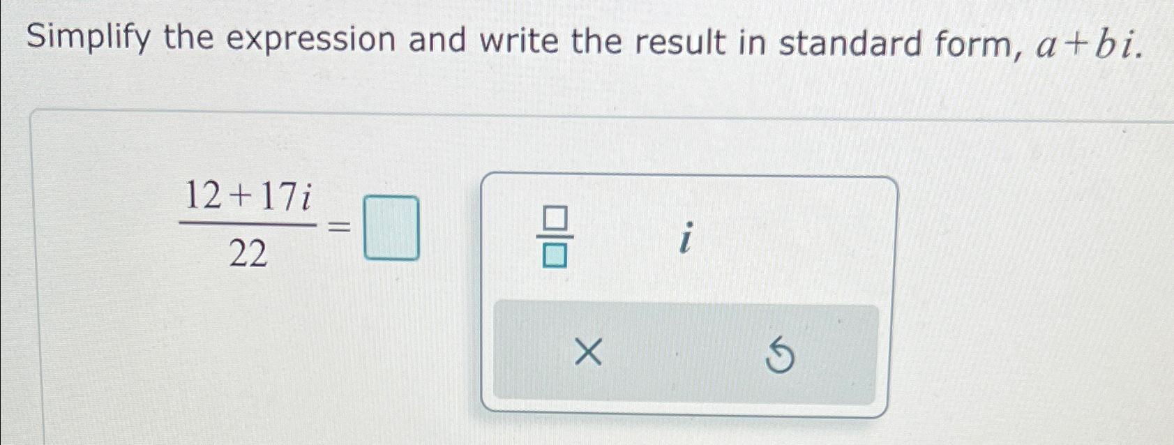 Solved Simplify the expression and write the result in | Chegg.com