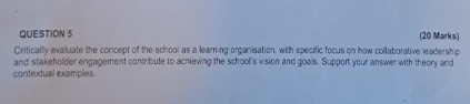 Solved QUESTION 5(20 ﻿Marks)Critically evaluate the concept | Chegg.com