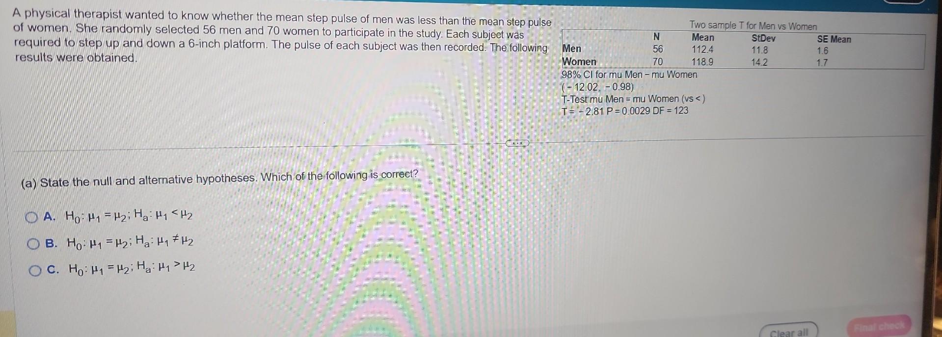Solved q6 11.3 a) hyp and null hyp b) identify p value and | Chegg.com