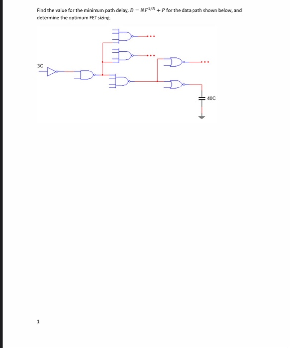 Solved Find the value for the minimum path delay, D = NF/N+P | Chegg.com
