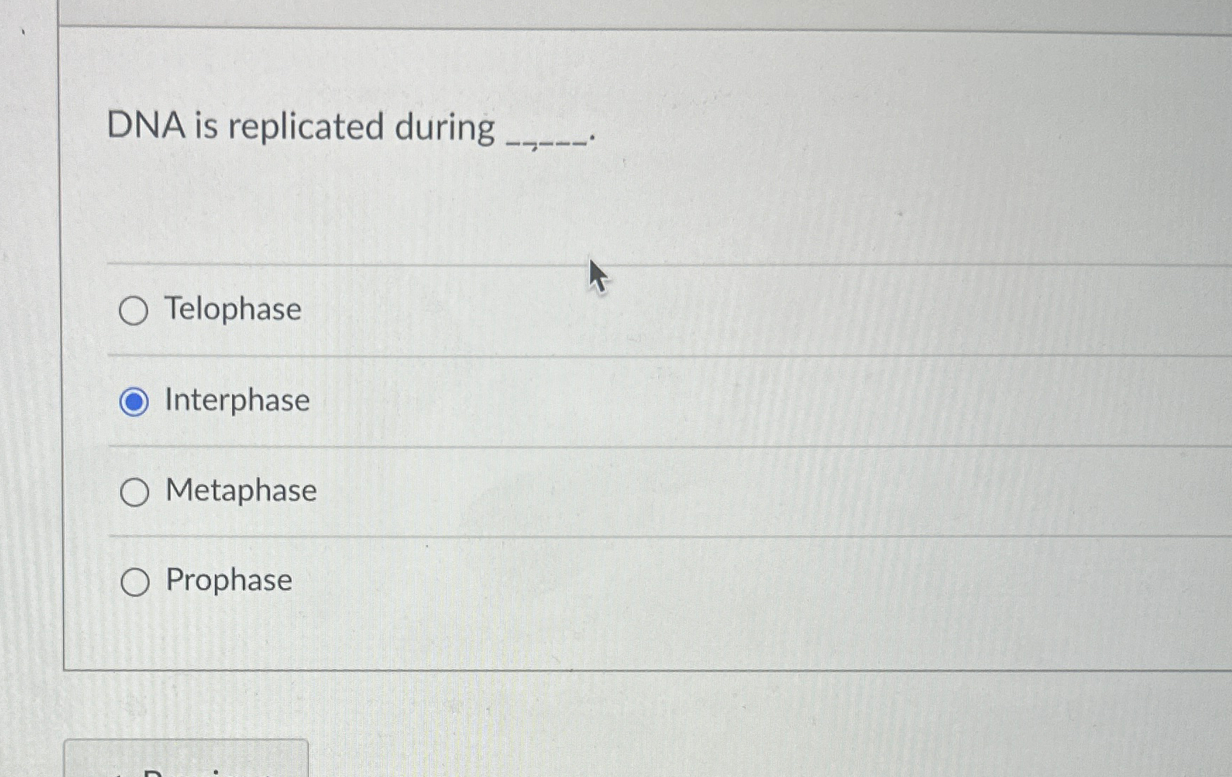 Solved DNA is replicated during | Chegg.com