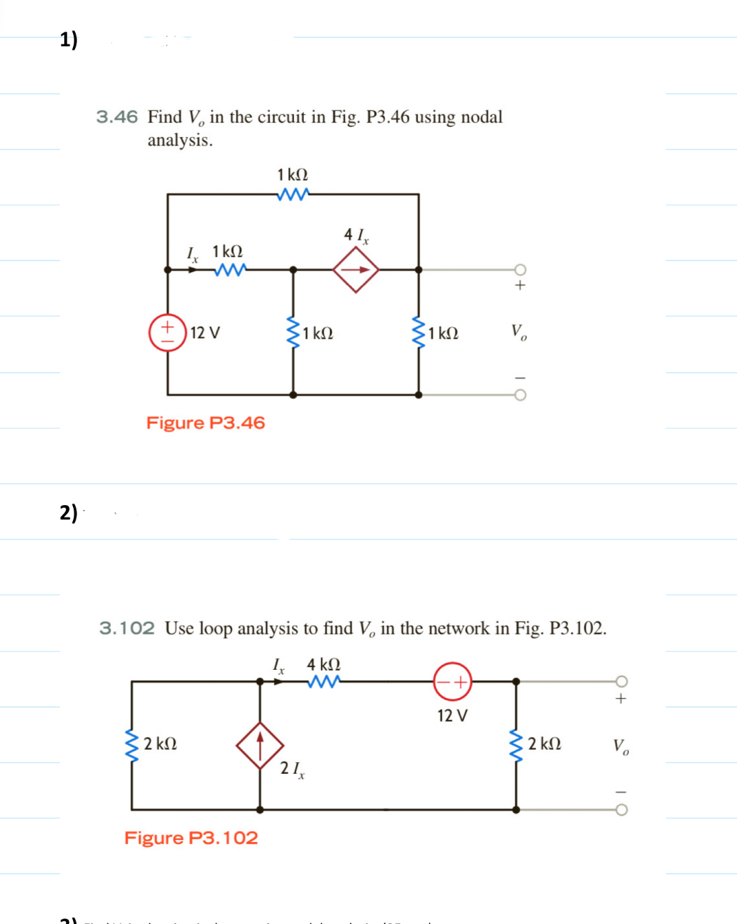 Solved 3.46 ﻿Find Vo ﻿in the circuit in Fig. P3.46 ﻿using | Chegg.com