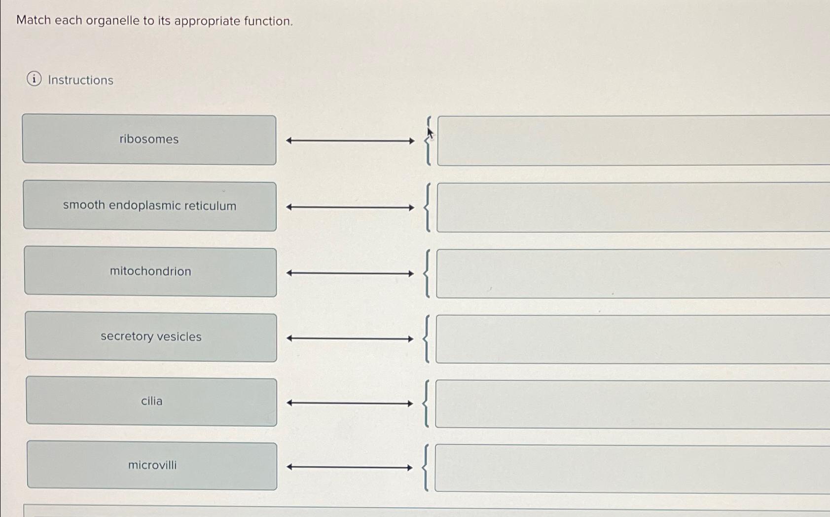 Solved Match each organelle to its appropriate function.(i) | Chegg.com