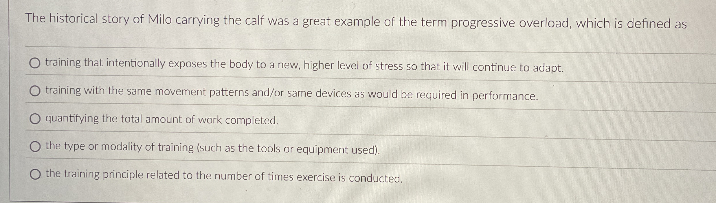 Solved The historical story of Milo carrying the calf was a | Chegg.com