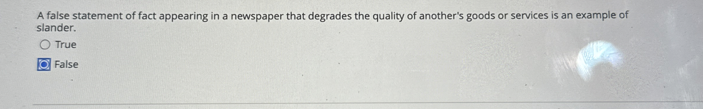 Solved A false statement of fact appearing in a newspaper | Chegg.com