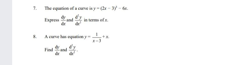 Solved 6. A curve has equation y=x2+x2. Write down | Chegg.com
