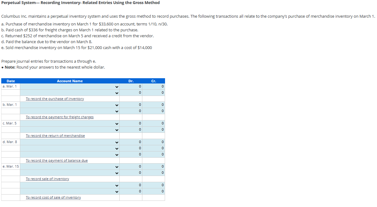 Solved Perpetual System - ﻿Recording Inventory- ﻿Related | Chegg.com