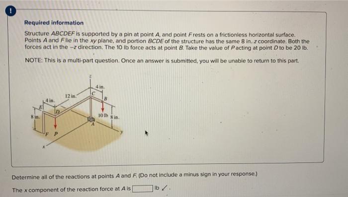 Solved Required information Structure ABCDEF is supported by | Chegg.com