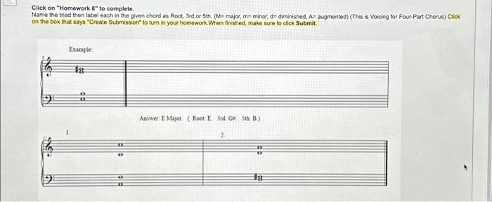 Click on "Homework 8" to complete. Name the triad | Chegg.com