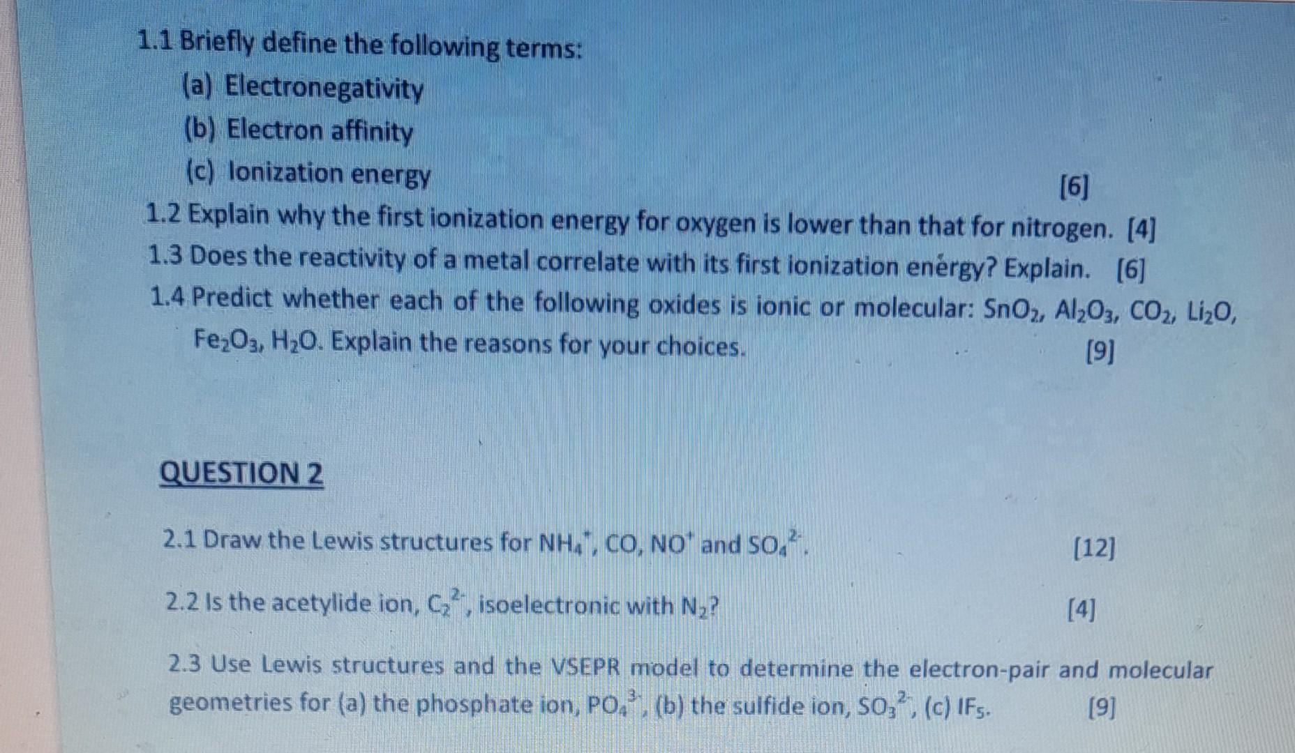 Solved 1.1 Briefly define the following terms: (a) | Chegg.com
