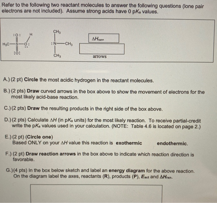 Solved Refer to the following two reactant molecules to | Chegg.com