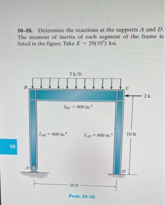 Solved 10-18. Determine the reactions at the supports A and | Chegg.com