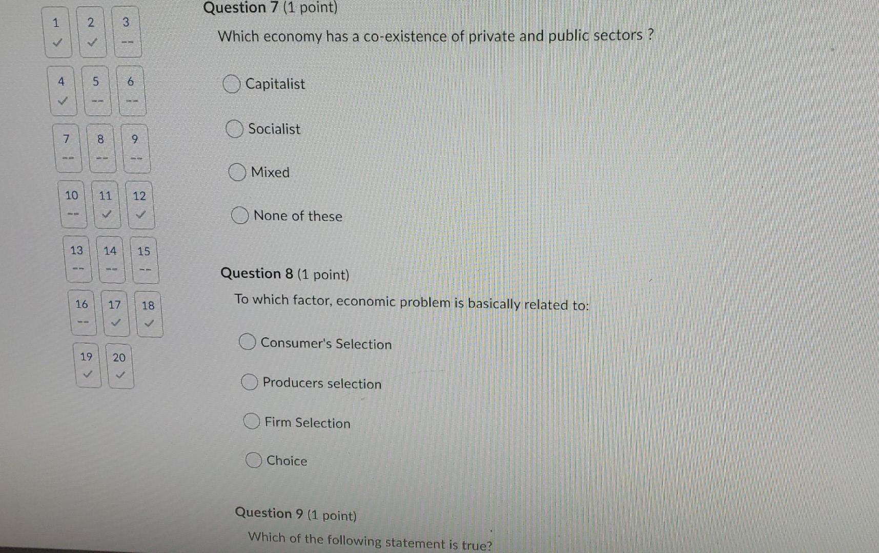 Solved 1 2 3 Question 7 (1 point) Which economy has a | Chegg.com