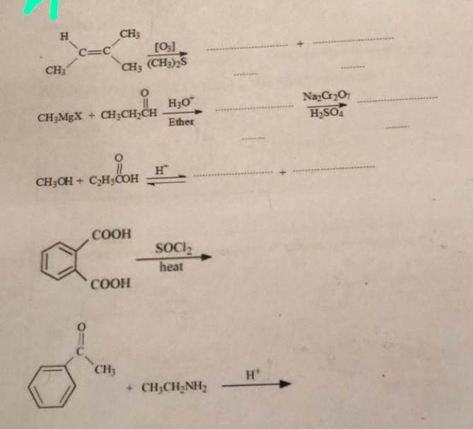Solved CH [O] CH, (CH3) S CH; 0 H30, Na Cr2O HSO. CH3MgX + | Chegg.com