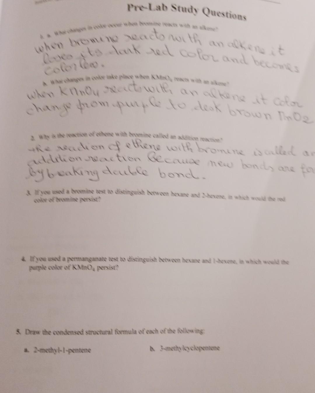 Solved Whin Khnoy reictowith an alkene it cotor hange from | Chegg.com