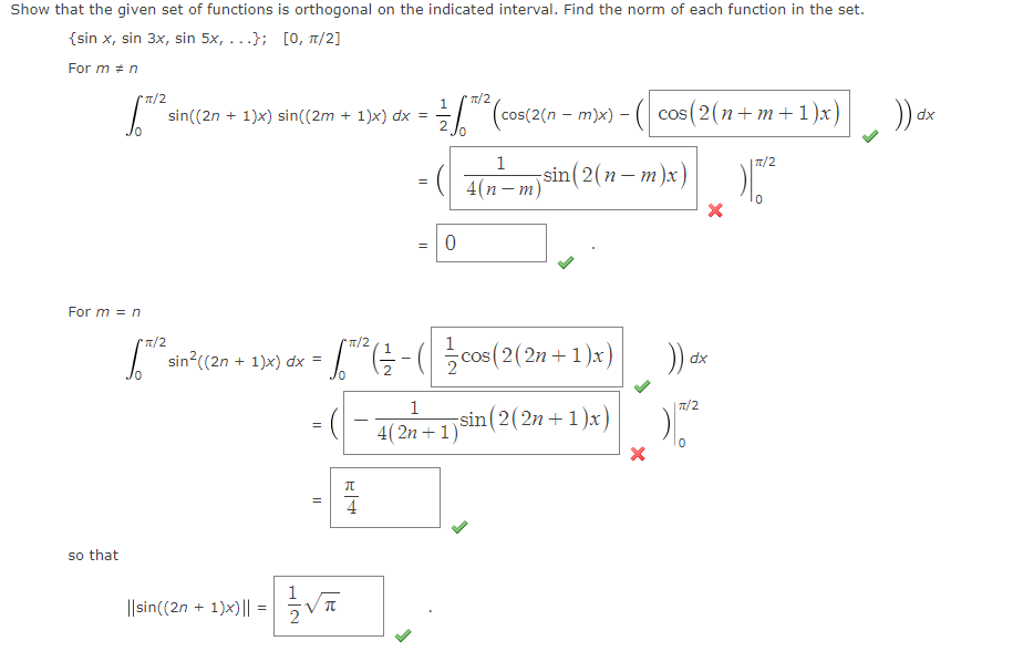 Solved Show that the given set of functions is orthogonal on | Chegg.com
