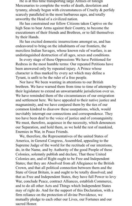 Seneca Falls Convention. Declaration of Sentiments | Chegg.com