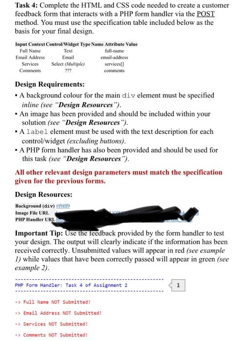 Solved ??? Task 4: Complete the HTML and CSS code needed to | Chegg.com