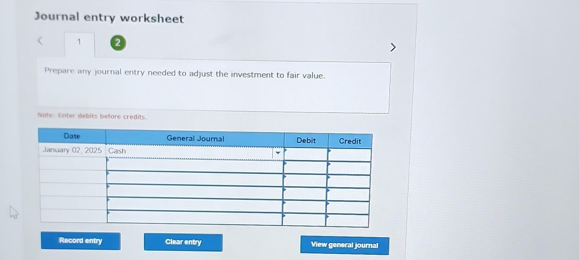 Solved Journal entry worksheet Prepare any journal entry | Chegg.com