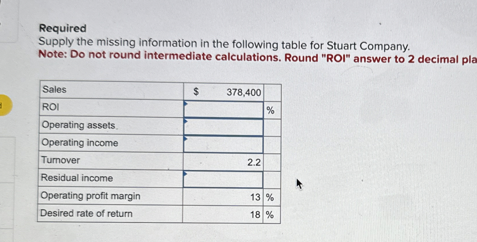 Solved RequiredSupply the missing information in the | Chegg.com