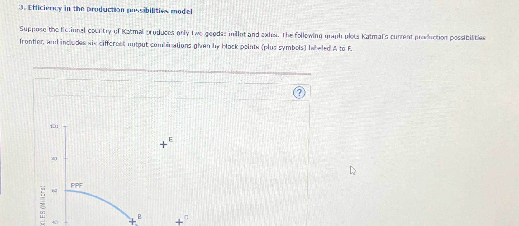 Solved Efficiency in the production possibilities | Chegg.com