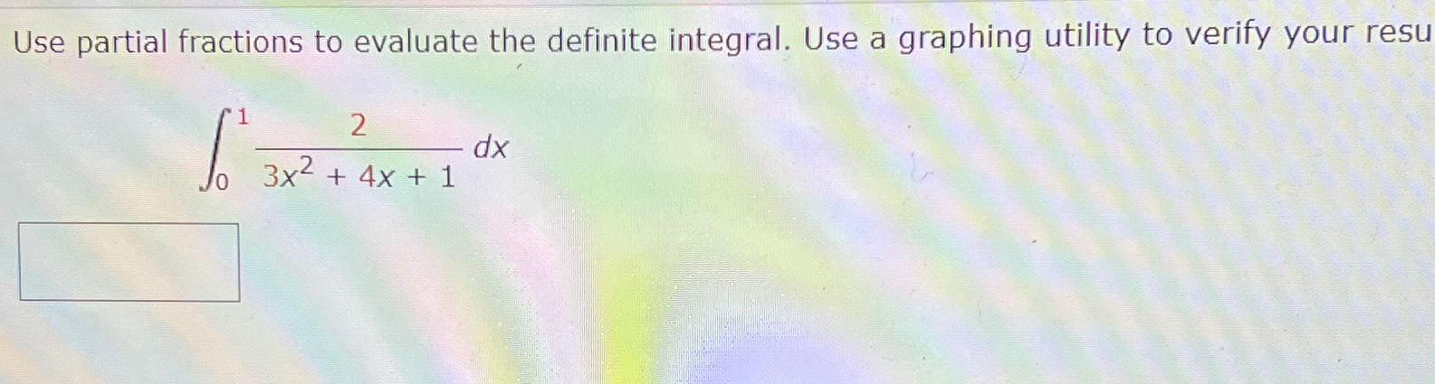Solved Use partial fractions to evaluate the definite | Chegg.com