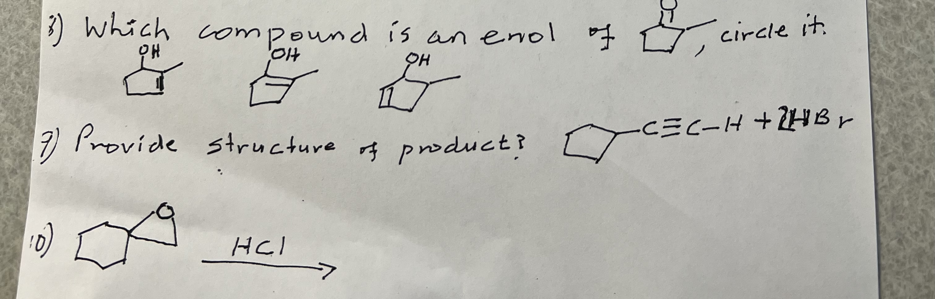 Solved Which compound is an enol of 5 , ﻿circle it.Provide | Chegg.com