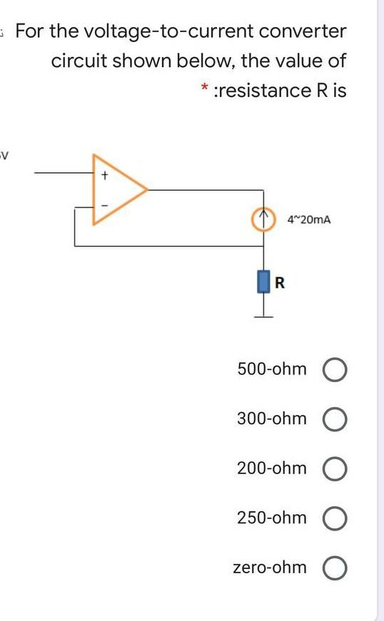 Solved For the voltage-to-current converter circuit shown | Chegg.com