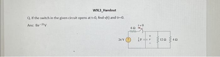 Solved Determine vc,U6 and the energy stored in the | Chegg.com