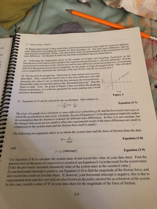 Experiment 3. Atwood's Machine Name Lab Day Time Lab | Chegg.com