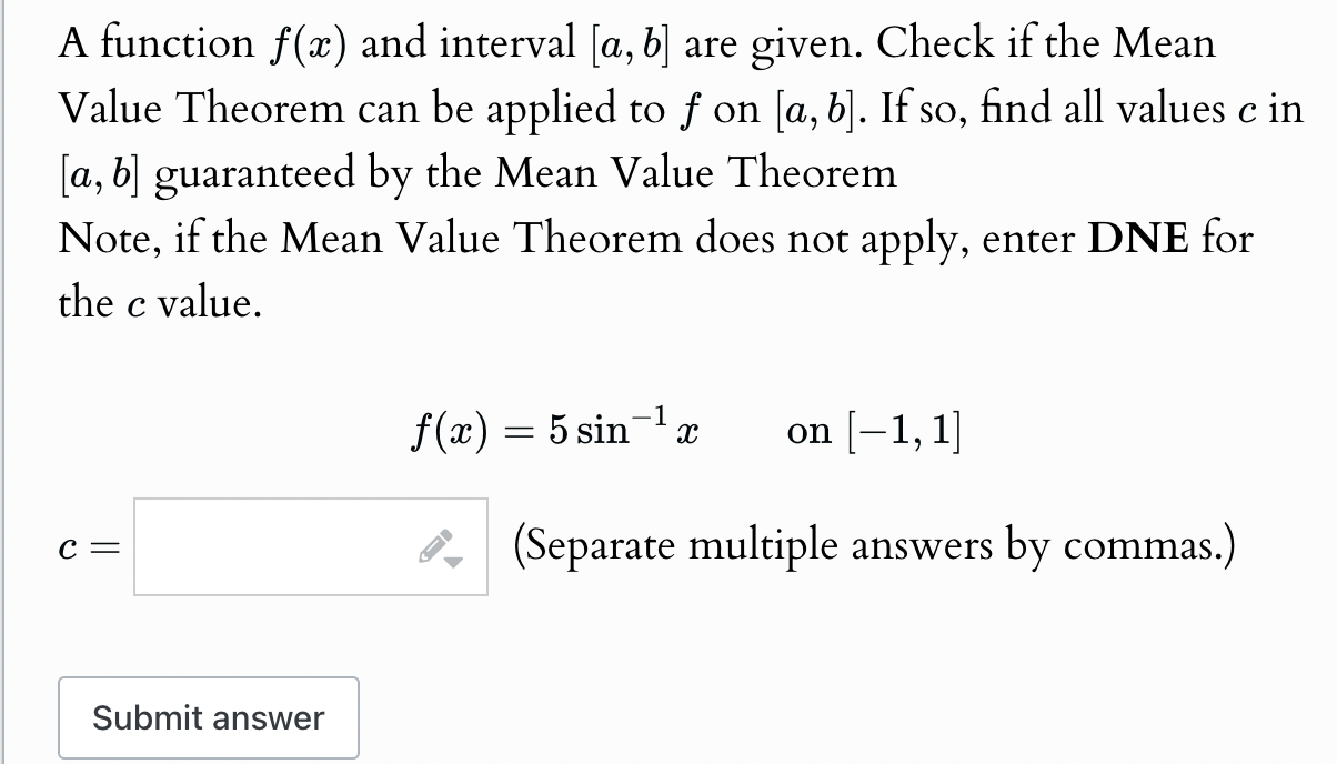 Solved A function f(x) ﻿and interval a,b ﻿are given. Check | Chegg.com