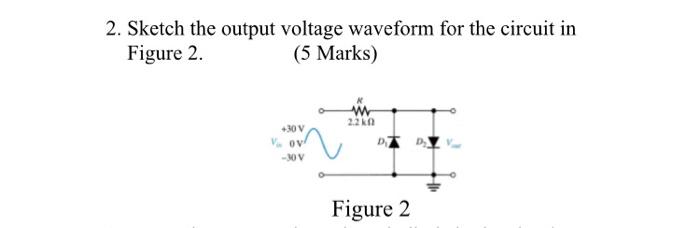 Solved 2. Sketch the output voltage waveform for the circuit | Chegg.com