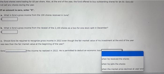 Solved In January 2022, Ezra purchased 2,000 shares of Gold | Chegg.com